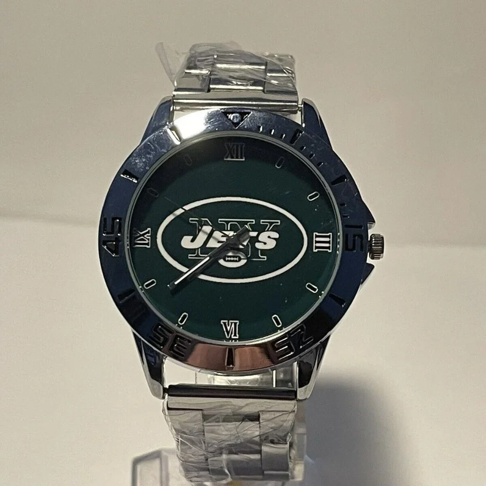 NFL | Accessories | New York Jets Nfl Logo Stainlesssteel Analog Mens ...